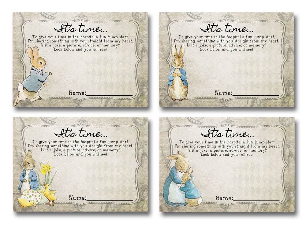 Peter Rabbit Hospital Fun Cards - Etsy