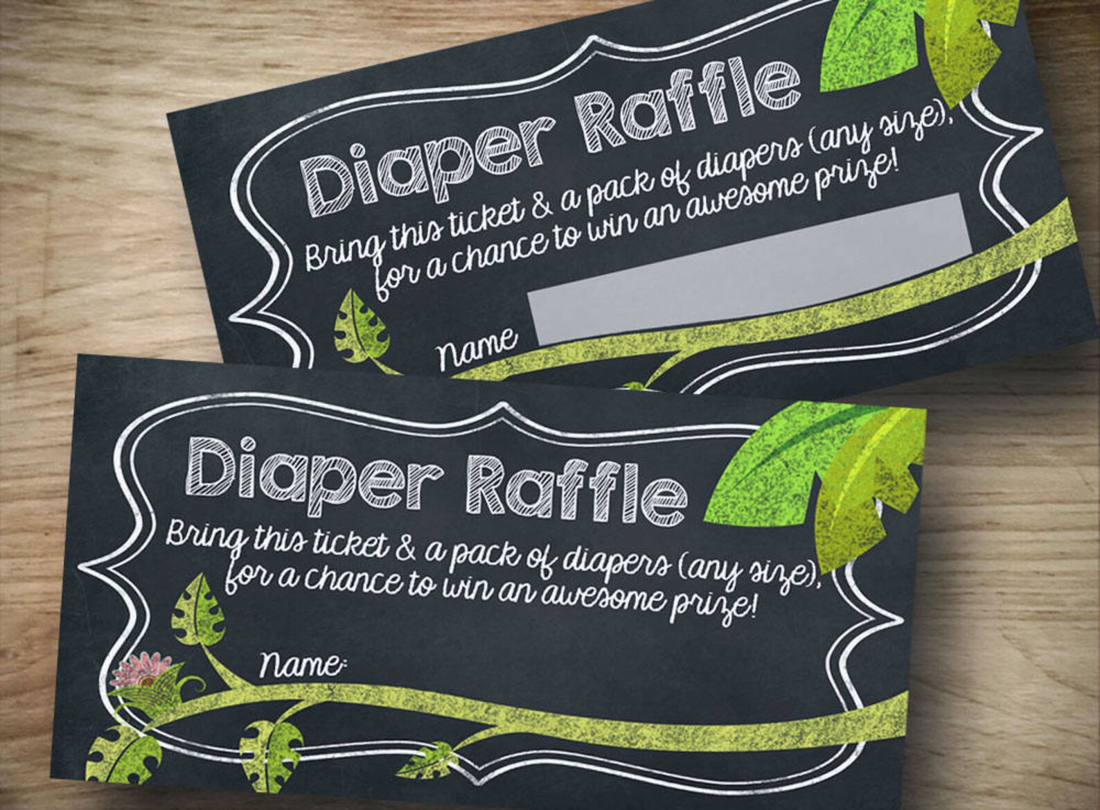 Jungle/safari Diaper Raffle Tickets INSTANT DOWNLOAD | Etsy