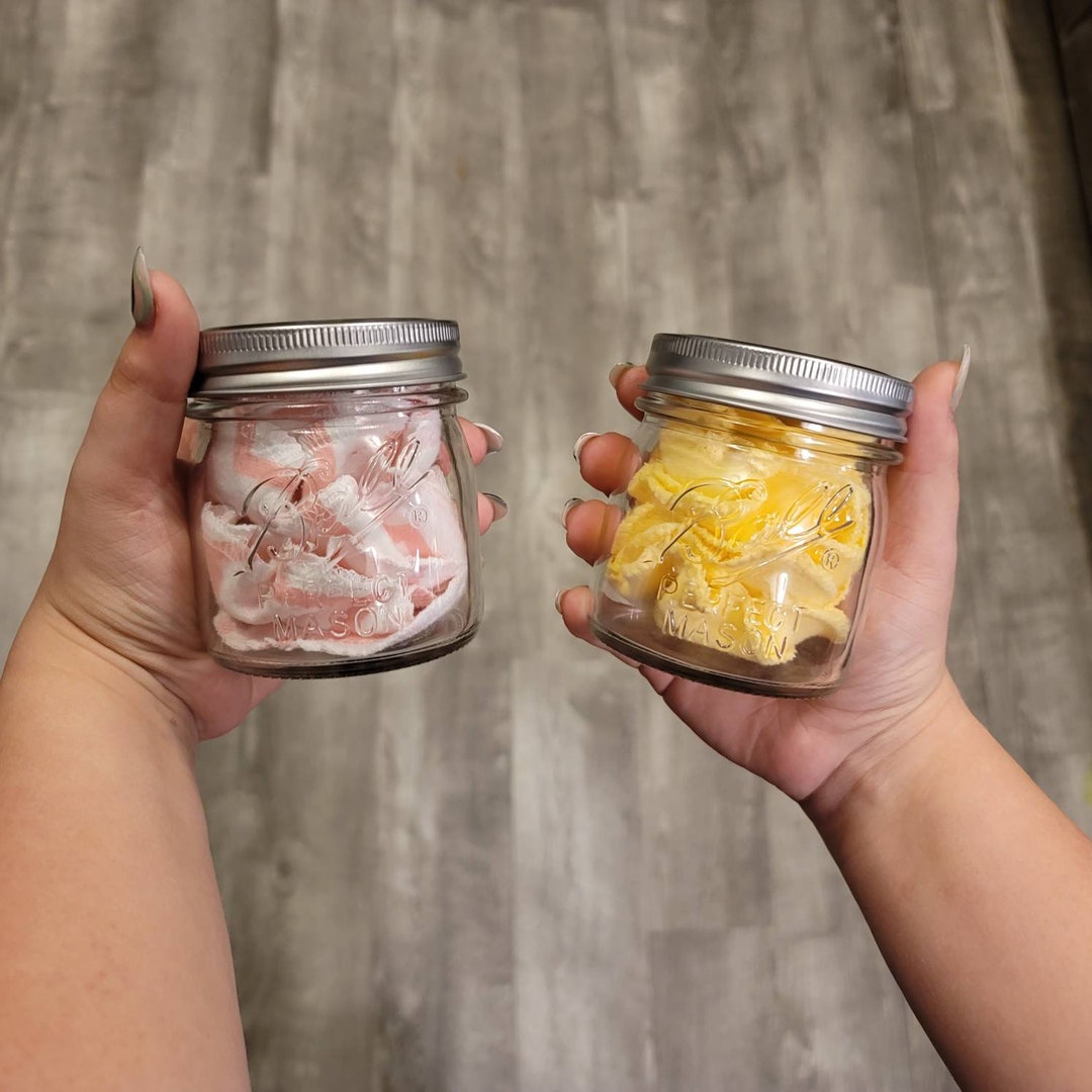 Reusable Cotton Rounds in a Mini Mason Jar - 10 Washable Rounds ...