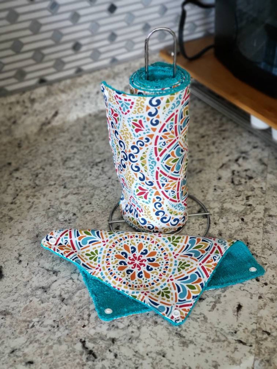 Reusable Paper Towels Rainbow Mandala // Eco Friendly Paperless Towels ...