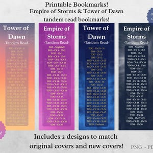 Throne of Glass Printable Bookmarks, Empire of Storms, Tower of Dawn, Tandem Read Bookmarks ...