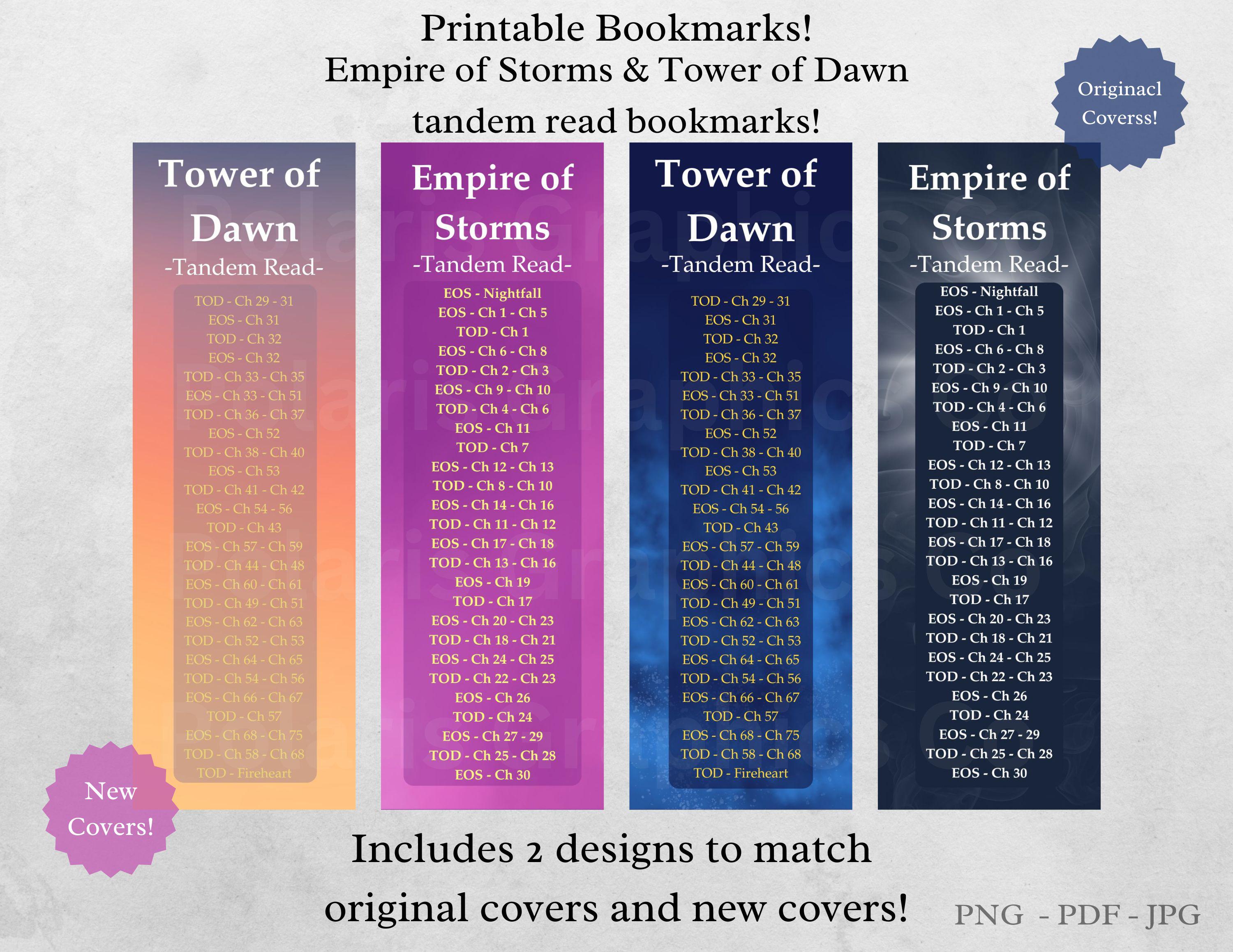Throne of Glass Printable Bookmarks, Empire of Storms, Tower of Dawn, Tandem Read Bookmarks ...
