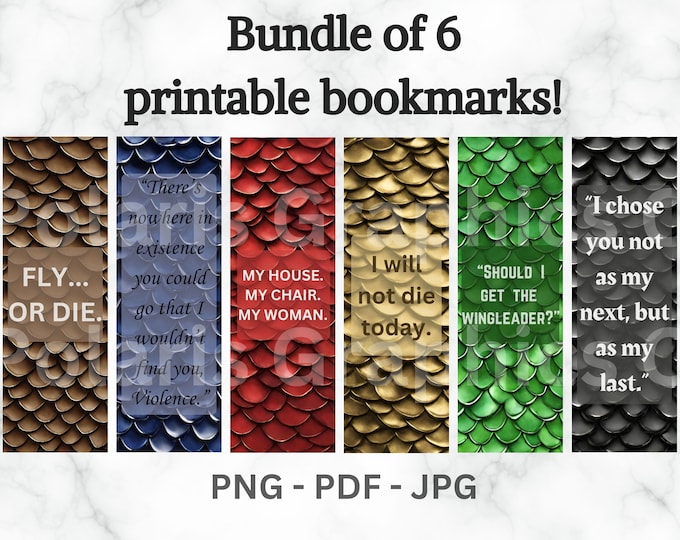 Printable Fourth Wing Dragon Bookmarks, Dragon Scales, Iron Flame ...