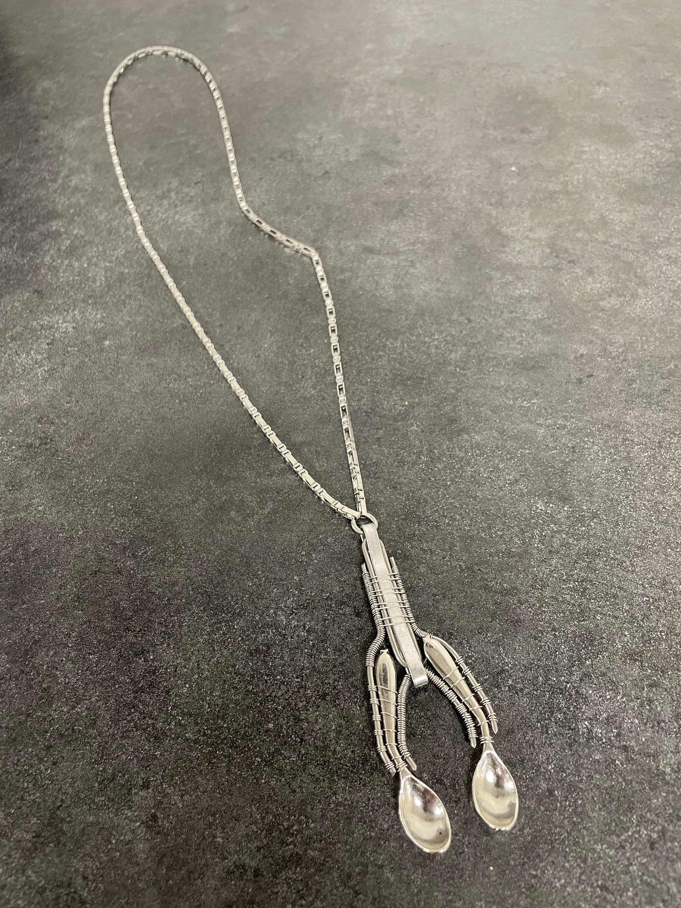 The Double Shovel Wire Wrap Spoon Pendant - Etsy