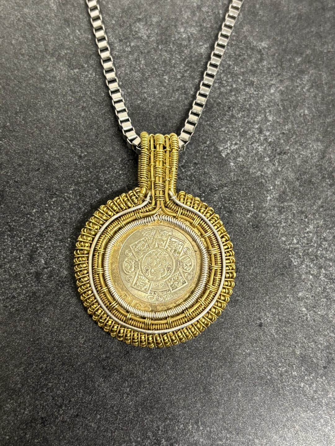 Coin Wire Wrap Pendant - Etsy