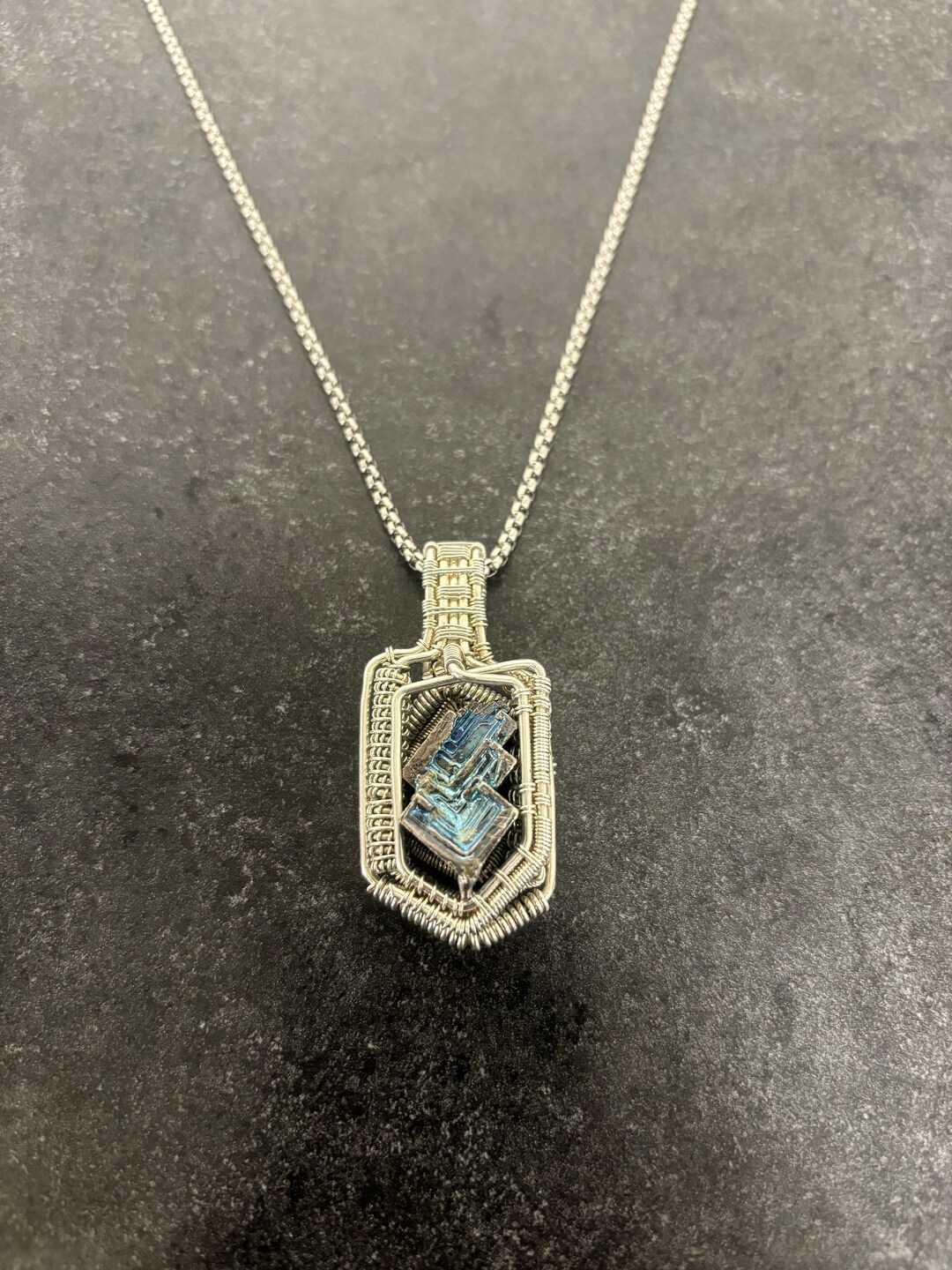 Bismuth Wire Wrap Pendant - Etsy