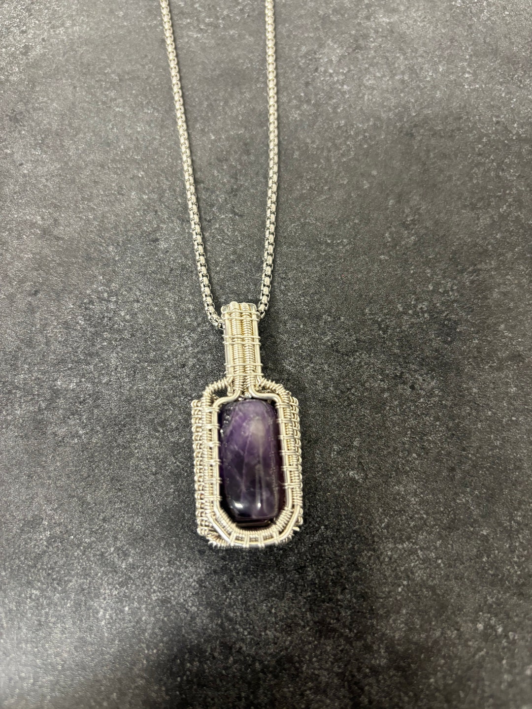 Amethyst Wire Wrap Pendant - Etsy