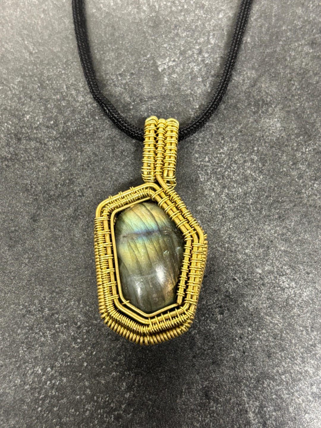 Labradorite Wire Wrap Pendant - Etsy