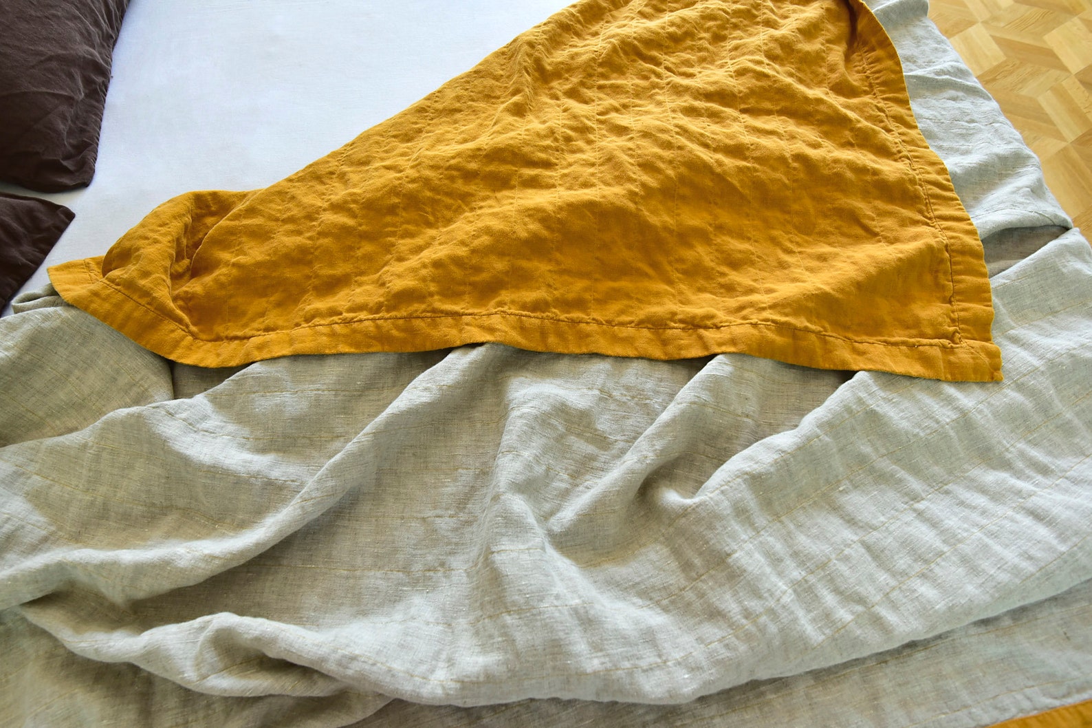 SUMMER Linen Organic Blanket Colors Personalization | Etsy