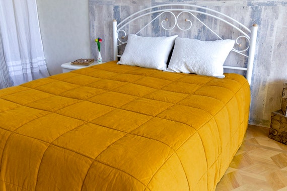 Linen WINTER Quilt Your Custom Options Colors | Etsy