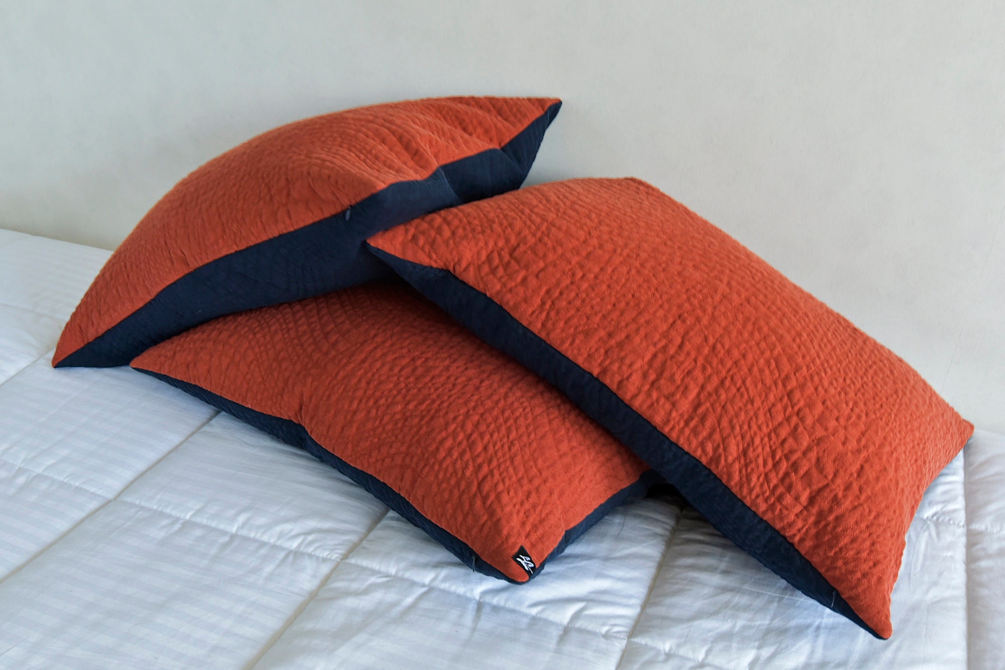 Linen TWO Pillowcases Quilted Two Colors Bedding Home - Etsy