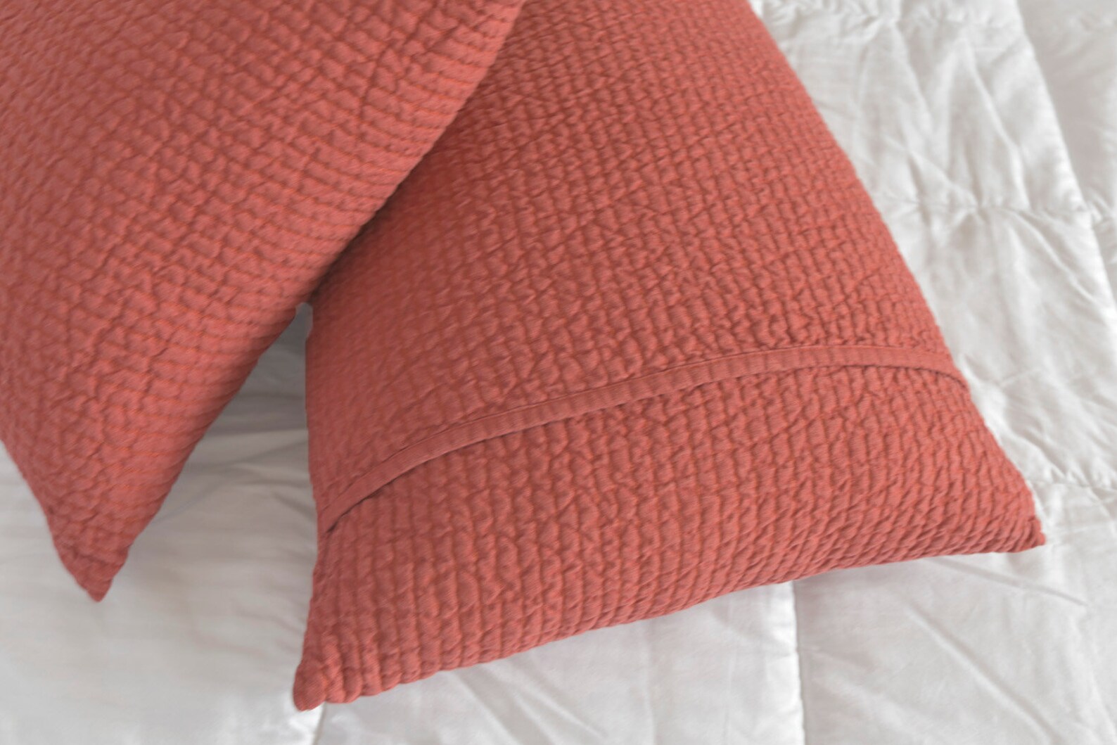 Linen TWO Pillowcase Solid Colored Quilted Pillowcase 100% - Etsy