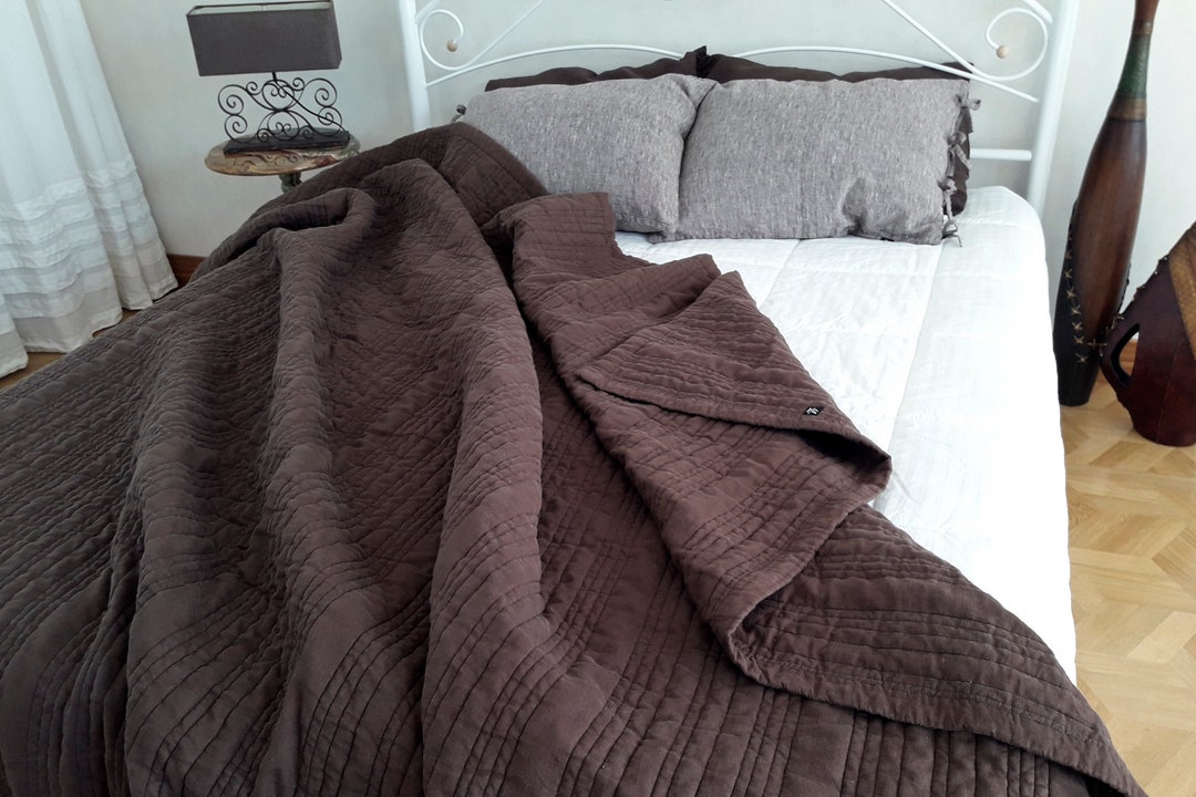 Linen WINTER Quilt, Your Custom Options, Colors Personalization ...