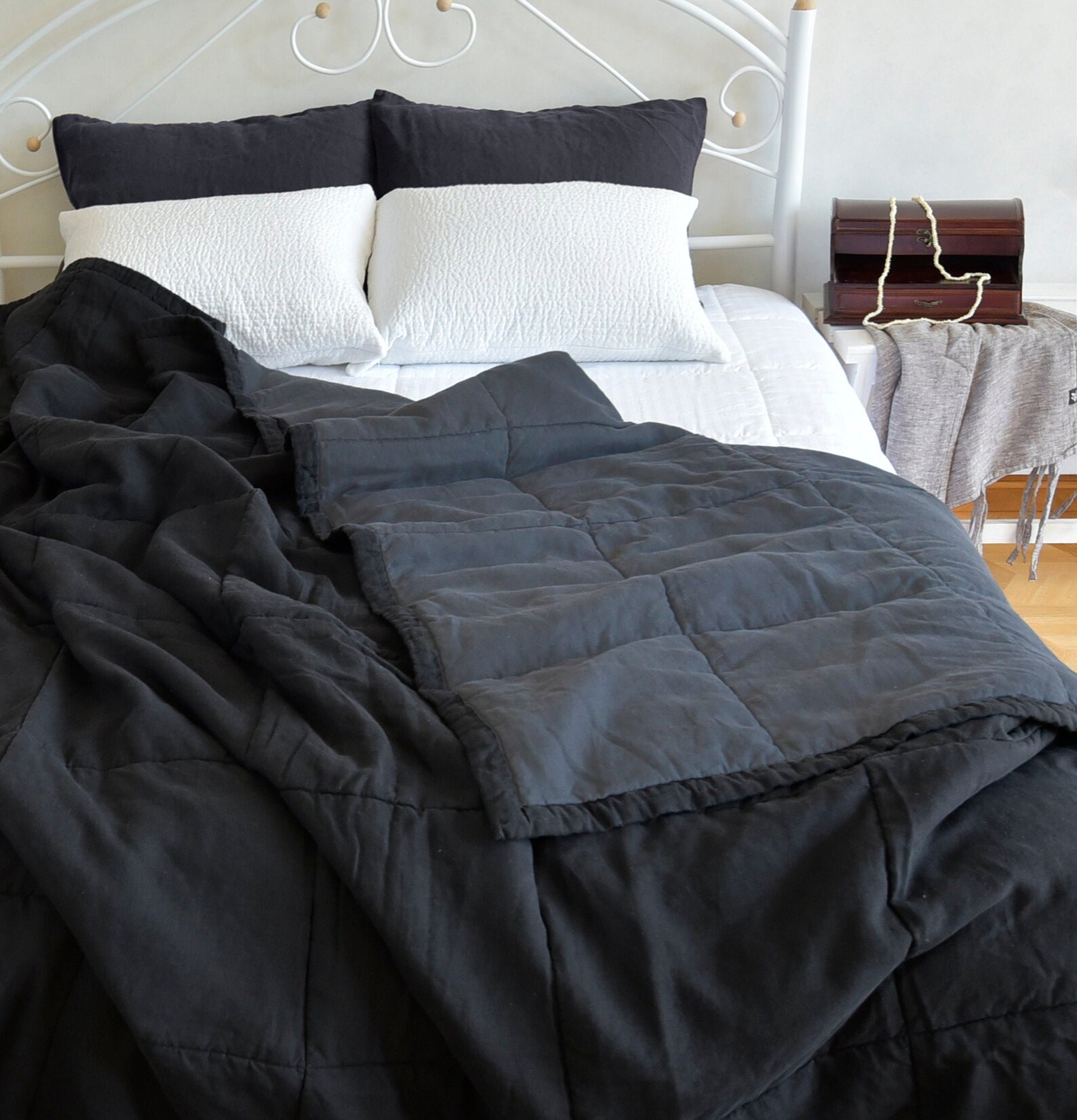 Linen WINTER Quilt Your Custom Options Colors | Etsy