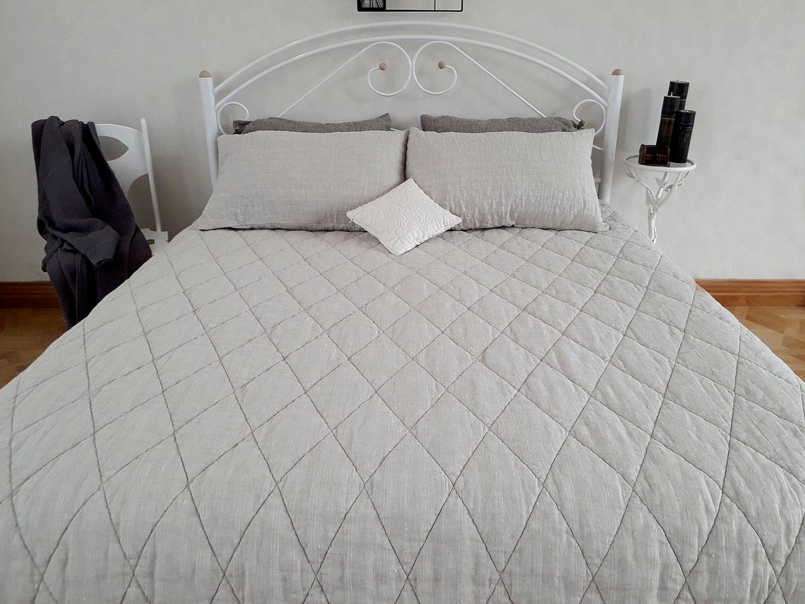 Linen WINTER Quilt Your Custom Options Colors - Etsy