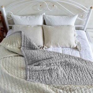 Linen WINTER Quilt, Your Custom Options, Colors Personalization ...
