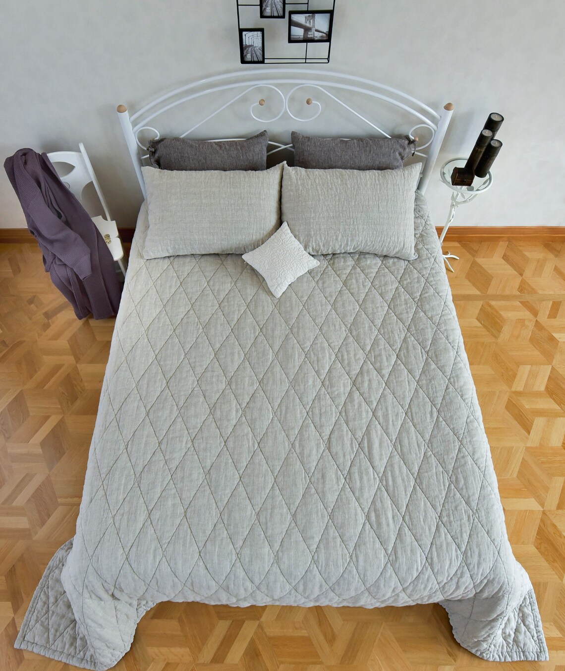 Linen WINTER Quilt Your Custom Options Colors - Etsy