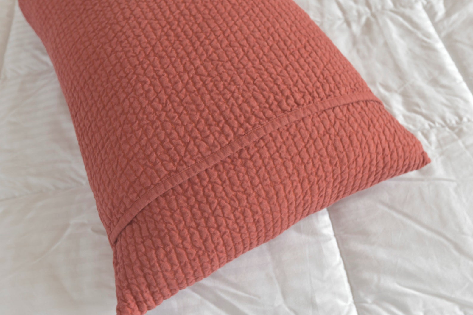 Linen TWO Pillowcase Solid Colored Quilted Pillowcase 100% - Etsy