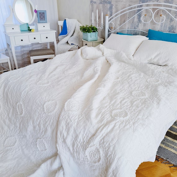 SUMMER Natural Linen Quilt Colors Personalization - Etsy