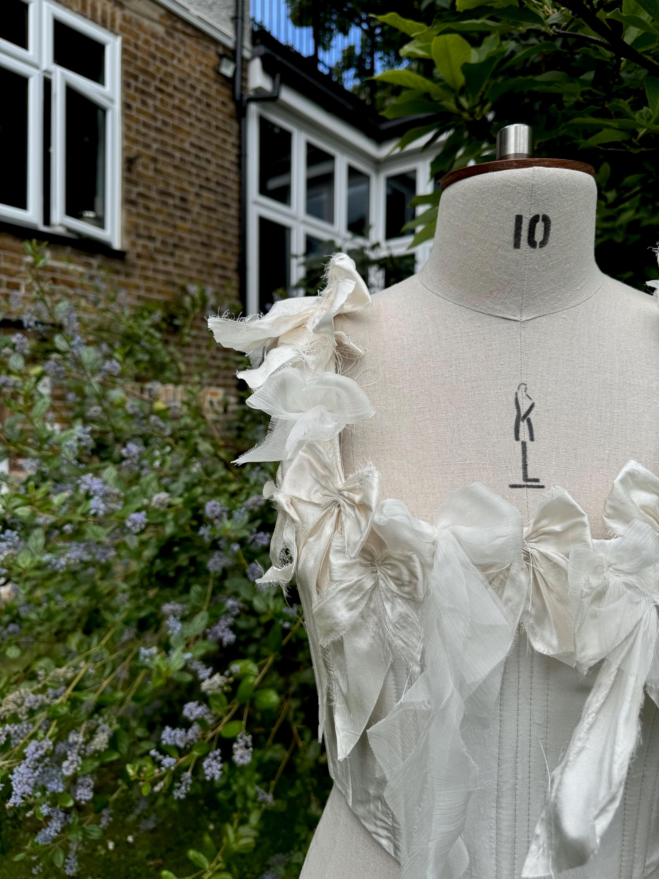 Made to Order Bridal Bow Basque Corset in Pure Silk (with the Sample ...
