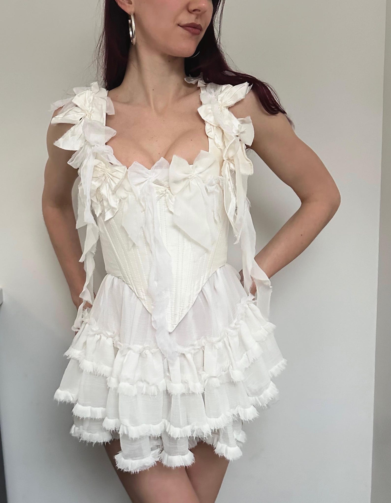 Made to Order Bridal Bow Basque Corset in Pure Silk (with the Sample ...