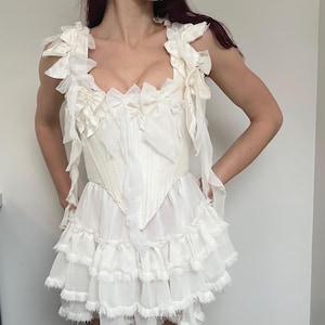 Made to Order Bridal Bow Basque Corset in Pure Silk (with the Sample ...