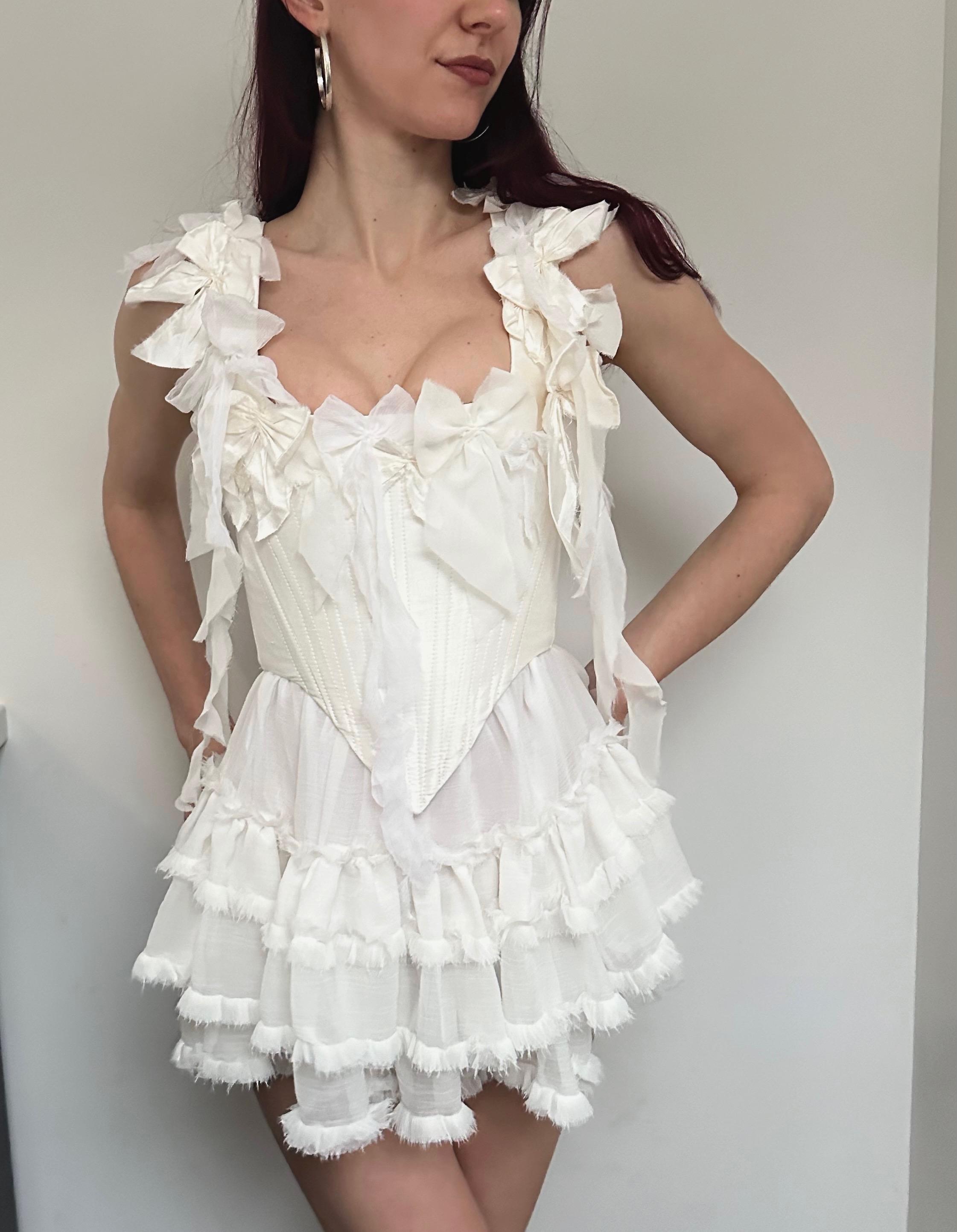 Made to Order Bridal Bow Basque Corset in Pure Silk (with the Sample ...