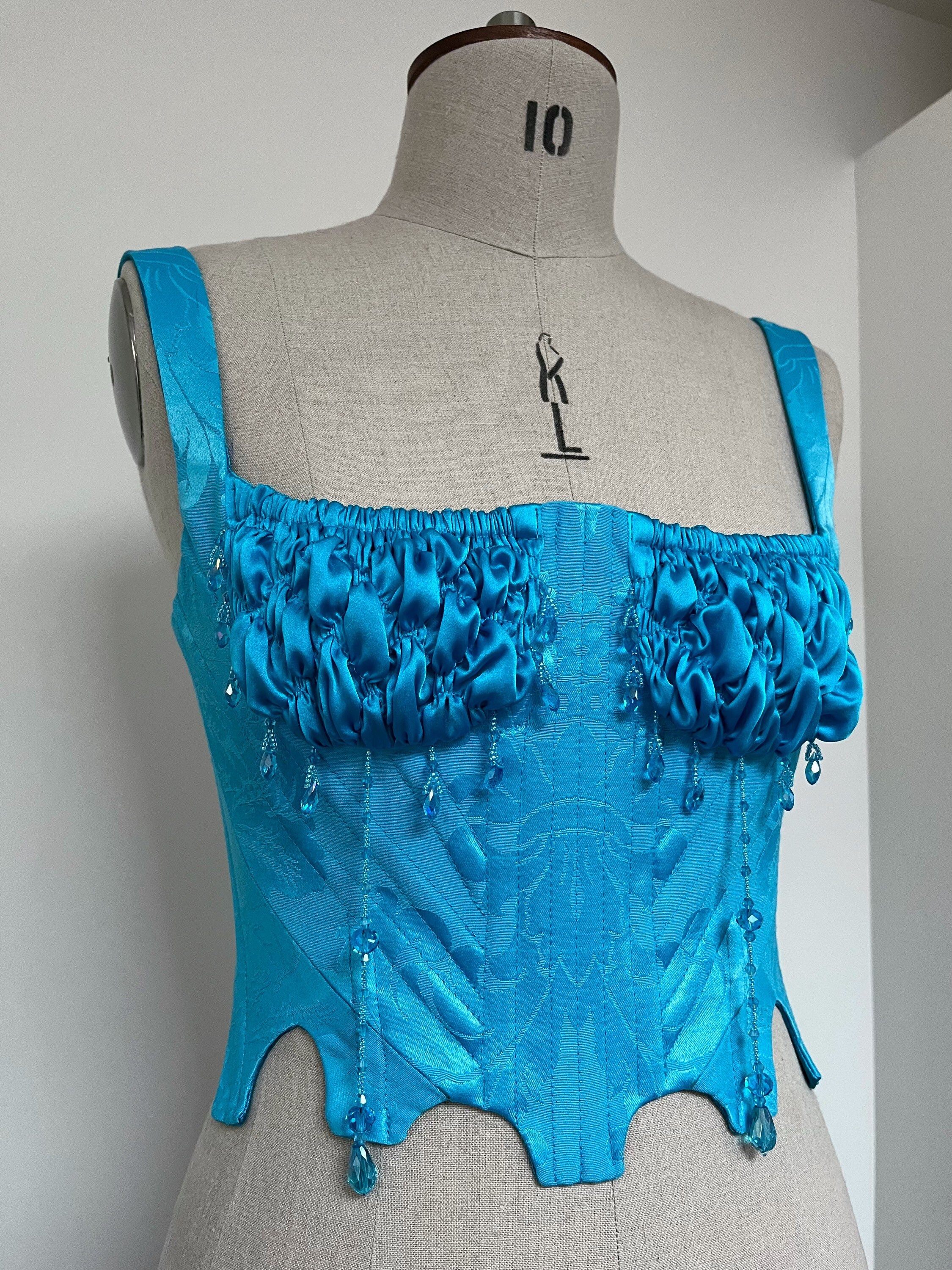 Turquoise Blue Corset Bustier made to Order - Etsy