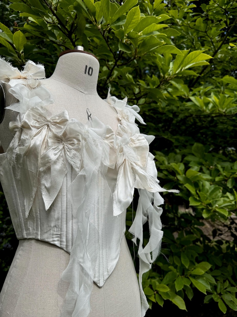 Made to Order Bridal Bow Basque Corset in Pure Silk (with the Sample ...