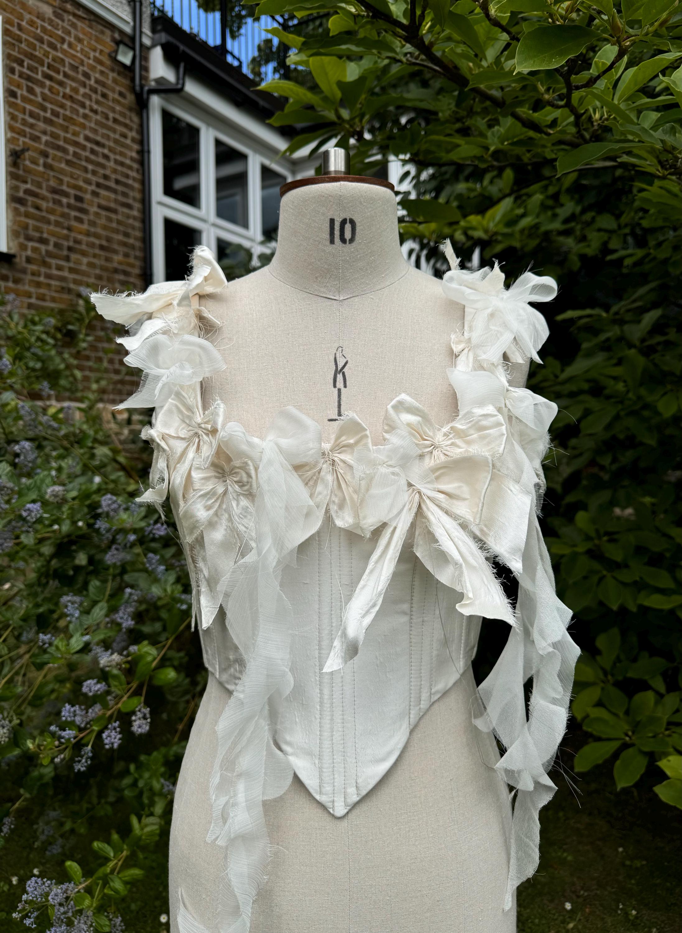 Bridal Bow Basque Corset and Ballgown Skirt in Silk (made to Order) - Etsy