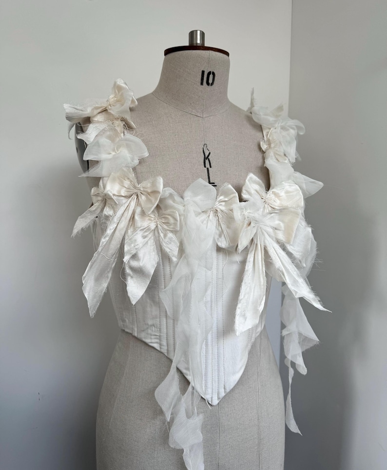Made to Order Bridal Bow Basque Corset in Pure Silk (with the Sample ...