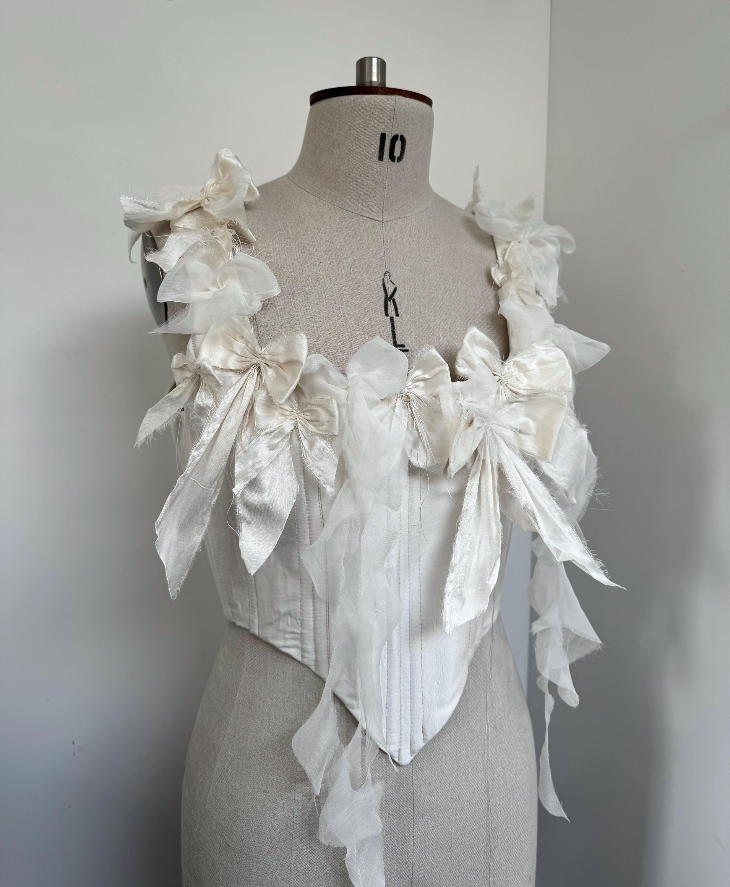 Made to Order Bridal Bow Basque Corset in Pure Silk (with the Sample ...
