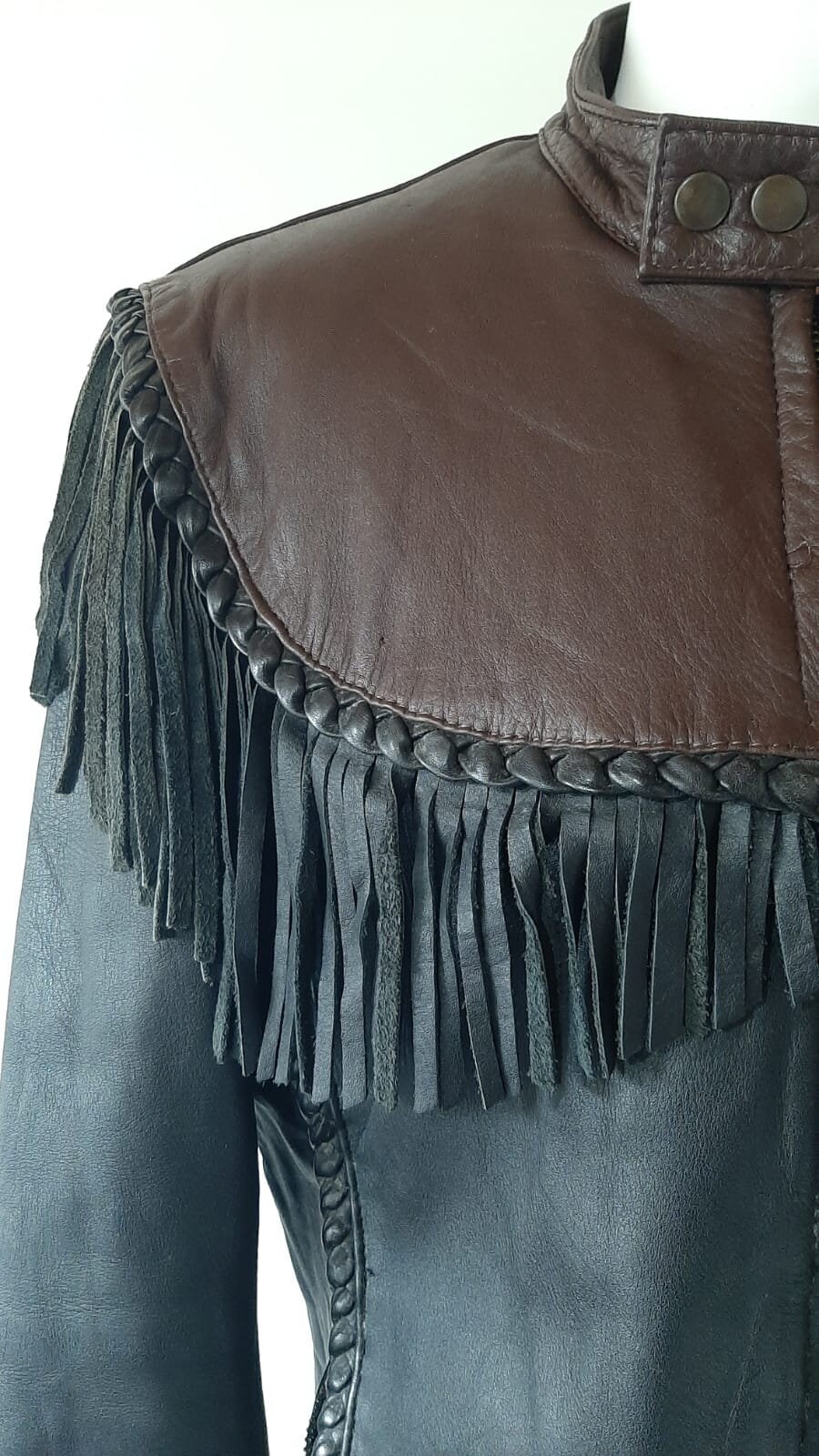 Harley Davidson Real Leather Biker Jacket With Leather Fringing - Etsy