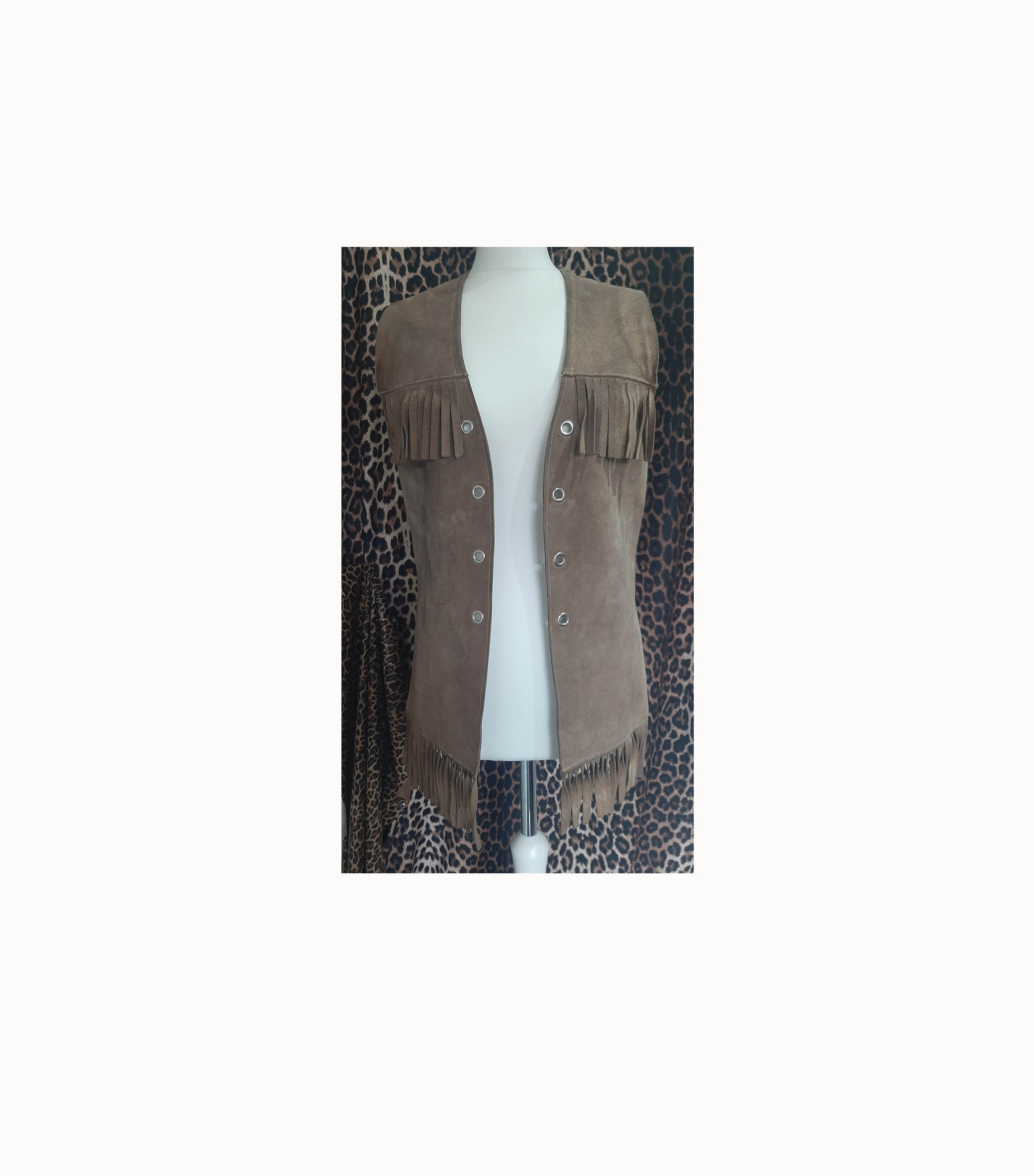 1970s Womens Real Suede Vintage Fringe Dress Waistcoat - Etsy