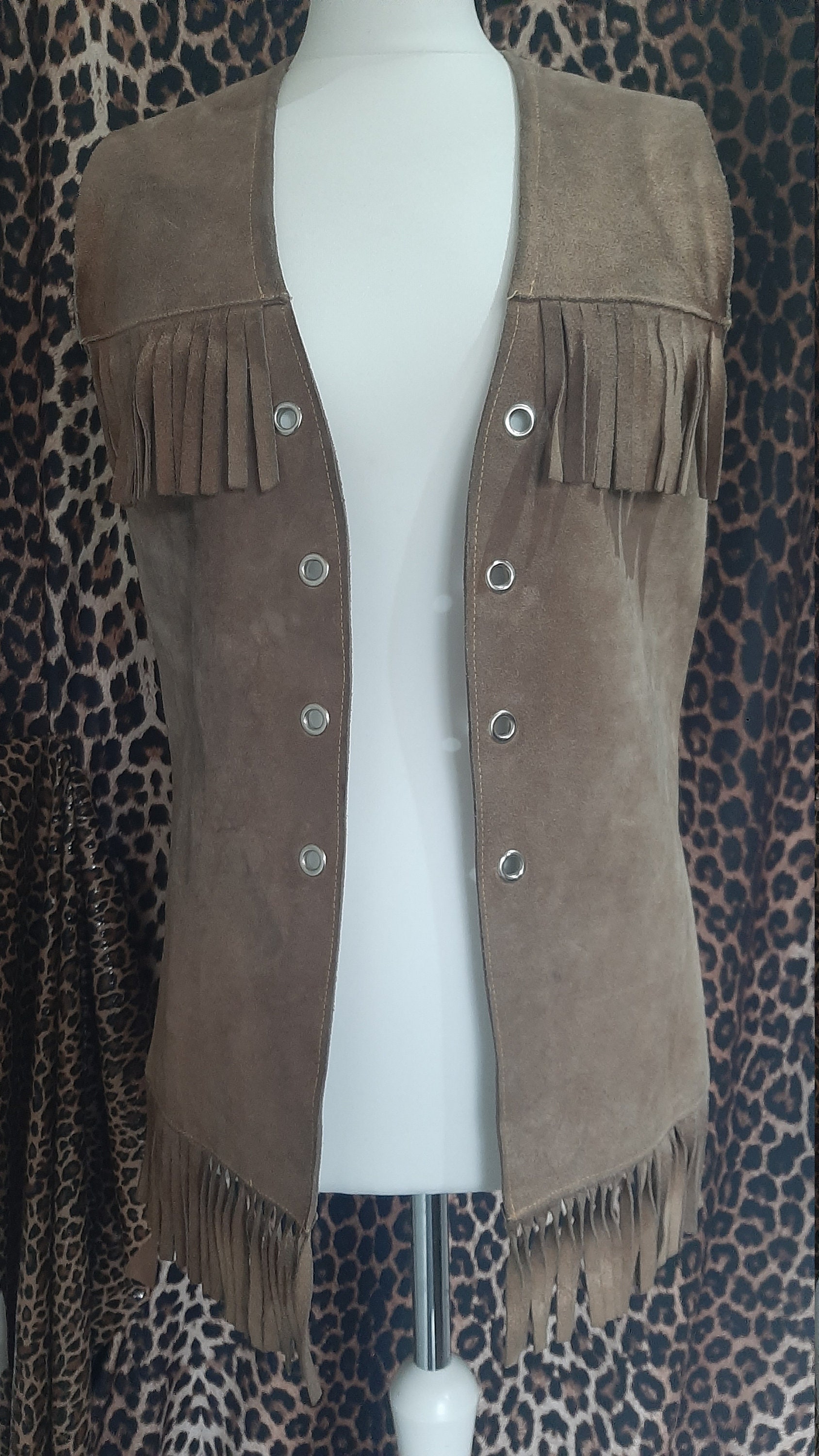 1970s Womens Real Suede Vintage Fringe Dress Waistcoat - Etsy