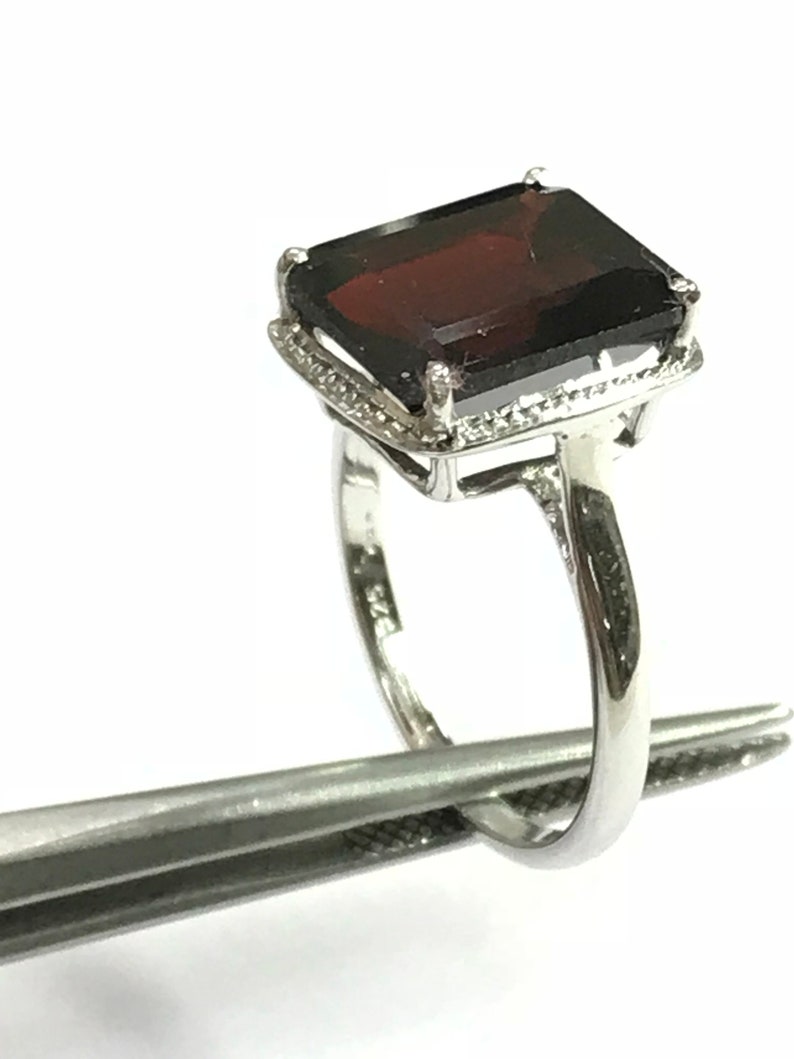 NATURAL GARNET STATEMENT Ring January Birthstone Rings Red - Etsy