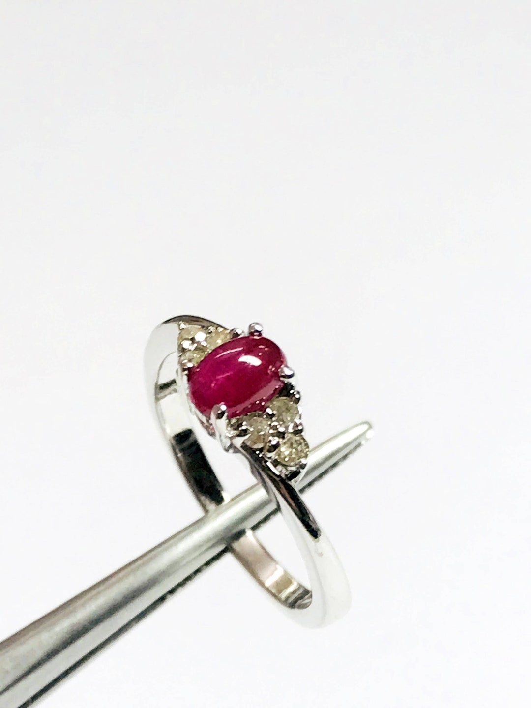 Blood Red Ruby Ring With Diamonds in 925 Sterling Silver | Ruby ...