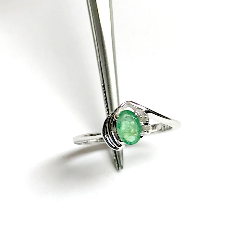 Buy EMERALD DIAMOND RING Taurus Birthstone Emerald Cut Ring Online in ...