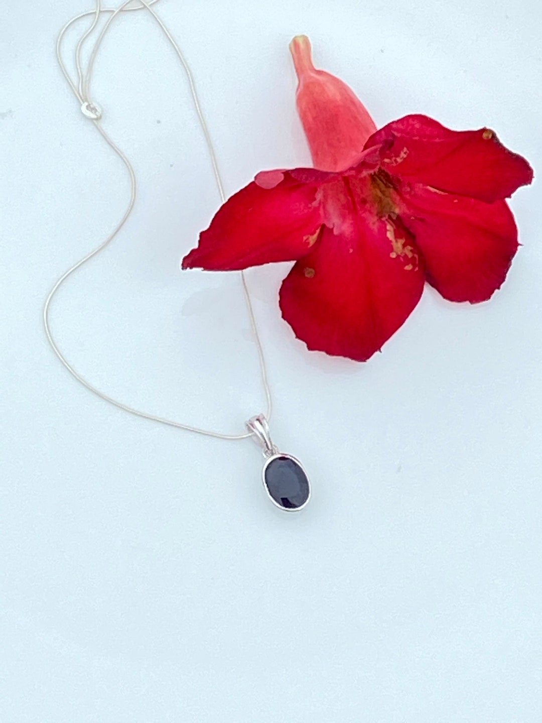Iolite Pendant Necklace: Sterling Silver Gemstone, 9x11mm Oval - Etsy