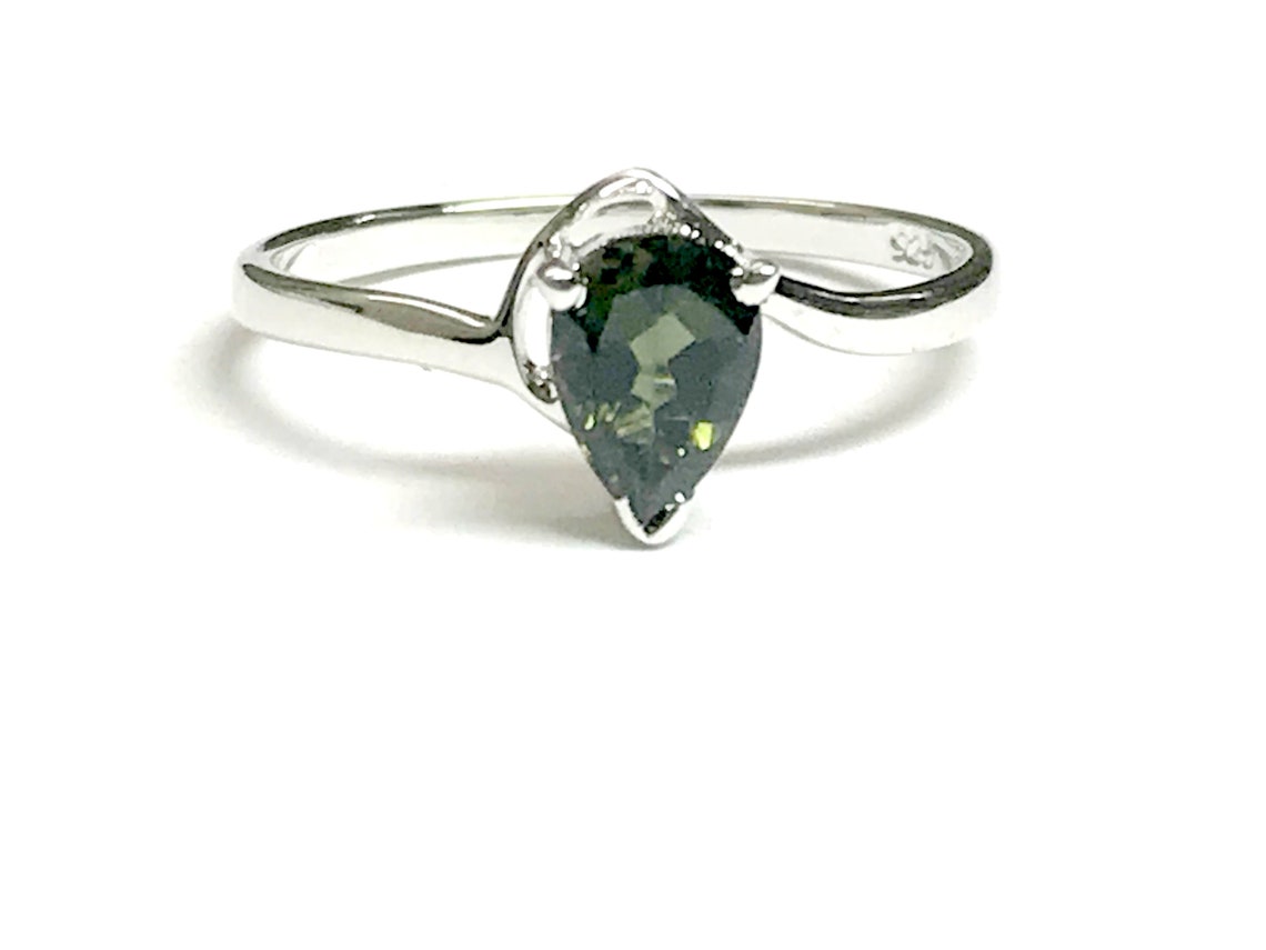 NATURAL GREEN TOURMALINE , Verdelite Gemstones , Solitaire Ring , Tear ...