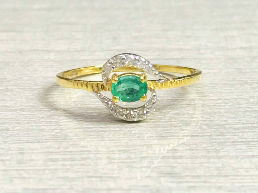 EMERALD PROMISE Rings, Solid 14k Gold Ring, May Birthstone Ring ...