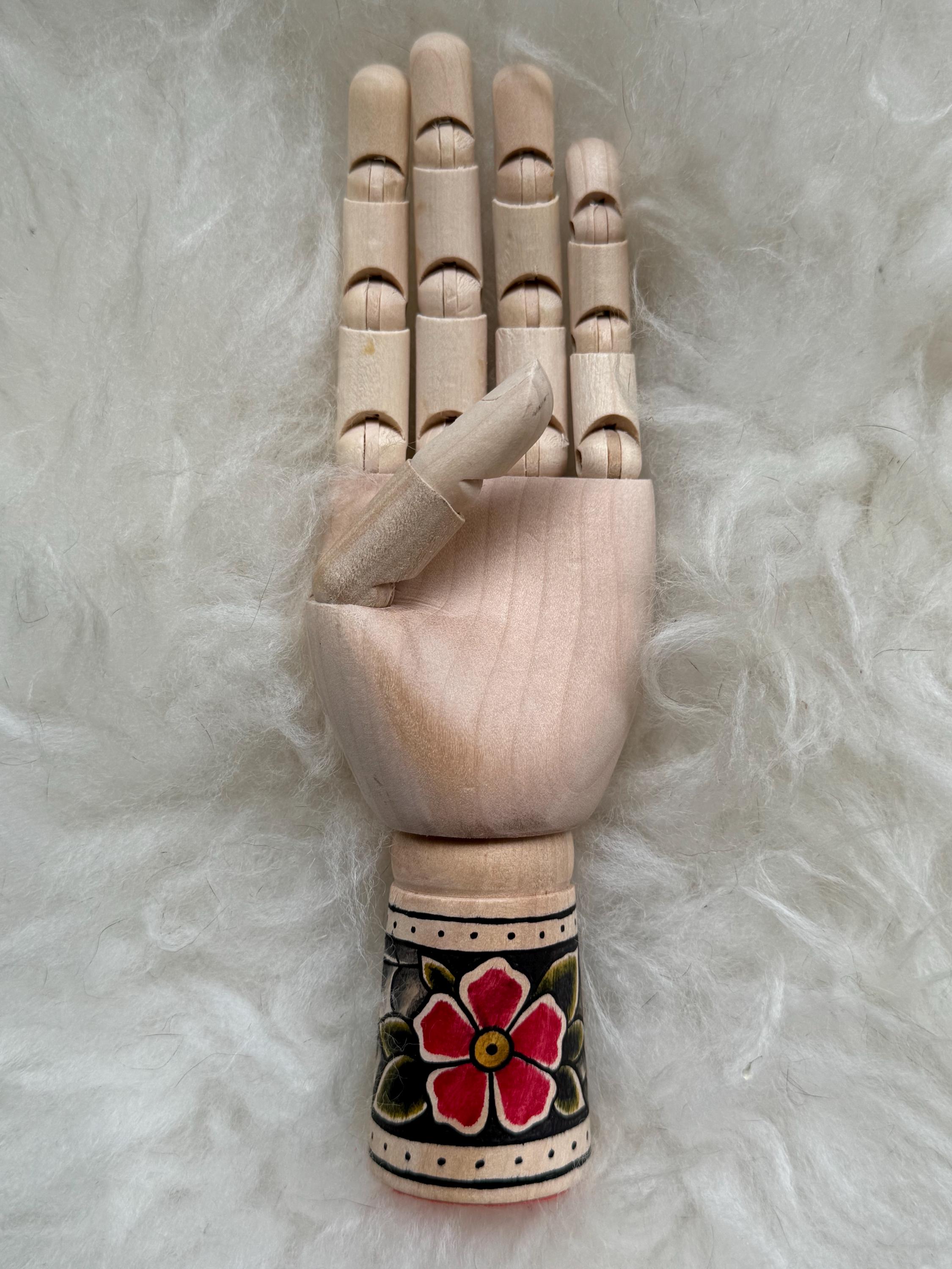 MINI Wooden Hand With a Spider and Skull Tattoo Design - Etsy