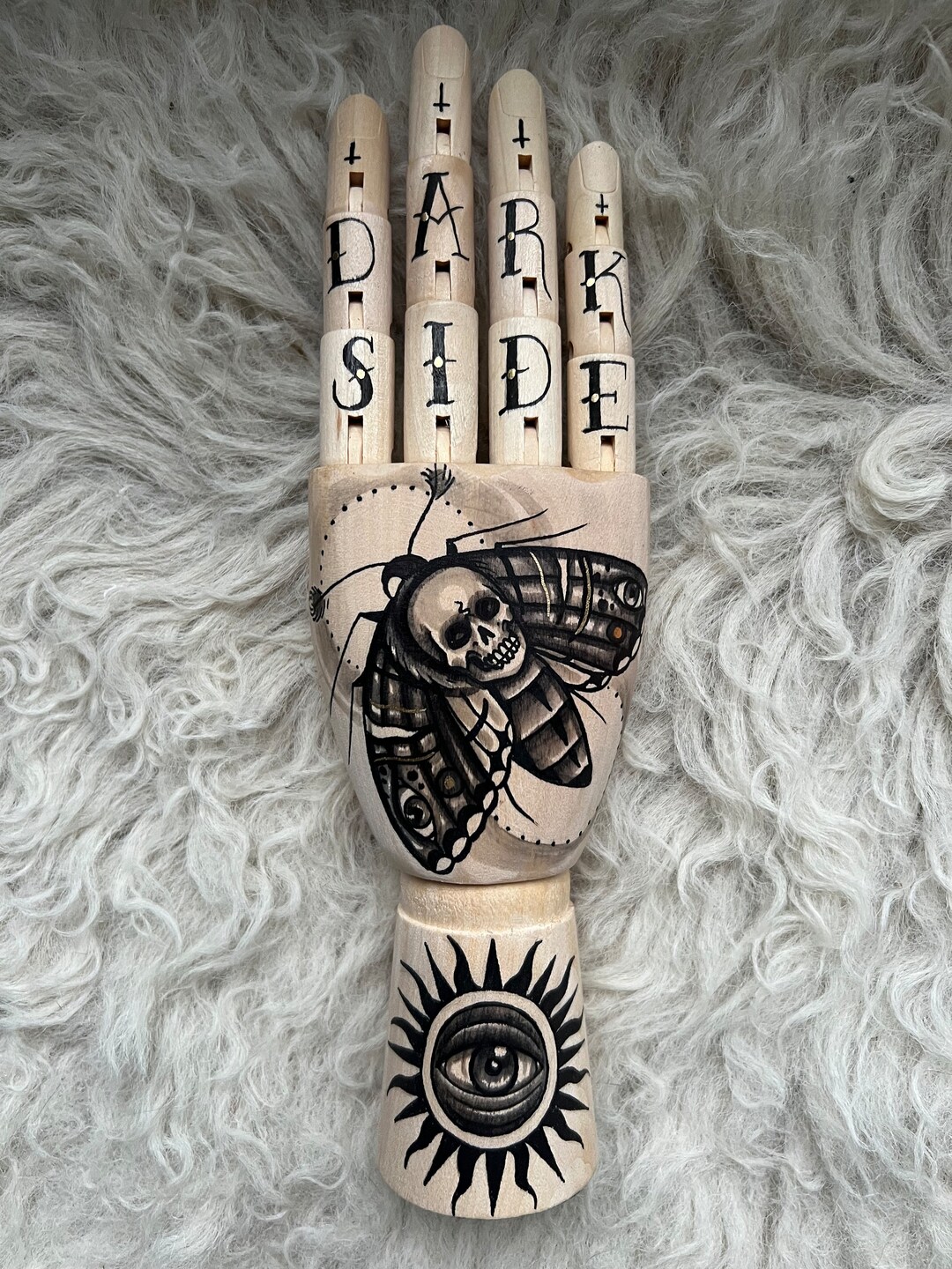 Wooden Hand With a Deaths Head Moth and All Seeing Eye Tattoo Design - Etsy