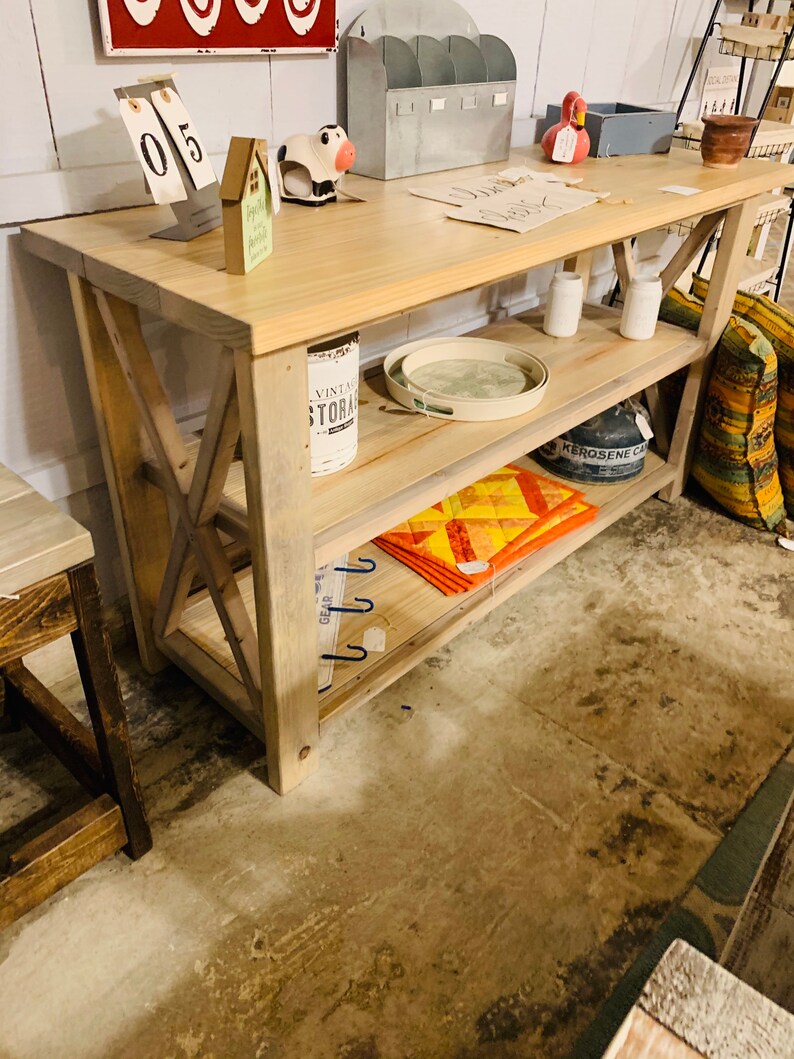 Rustic Wooden Buffet Table Rustic Console Table Farmhouse - Etsy