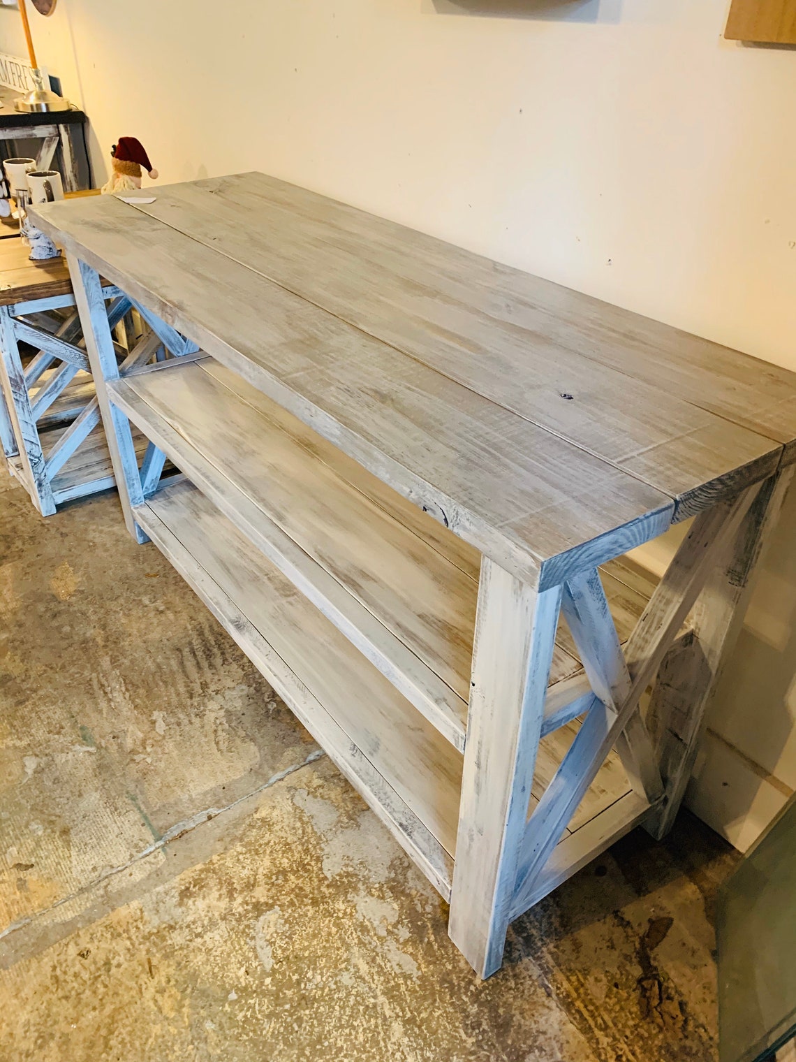 Rustic Farmhouse Buffet Table: Distressed White Console - Etsy