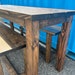 7ft Counter Height Farmhouse Table With Benches: Rustic Dark Walnut ...