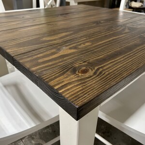 Rustic Square Farmhouse Table With Chairs: Reclaimed Wood, Dark Walnut ...