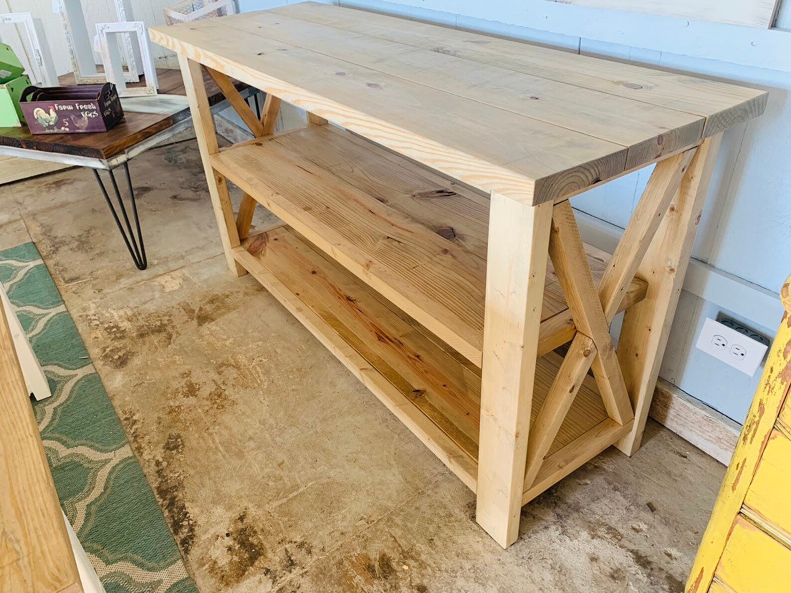 Rustic Wooden Buffet Table Rustic Console Table Farmhouse | Etsy
