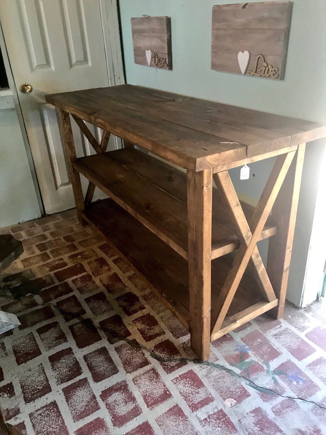 Rustic Wooden Buffet Table Rustic Console Table Farmhouse - Etsy