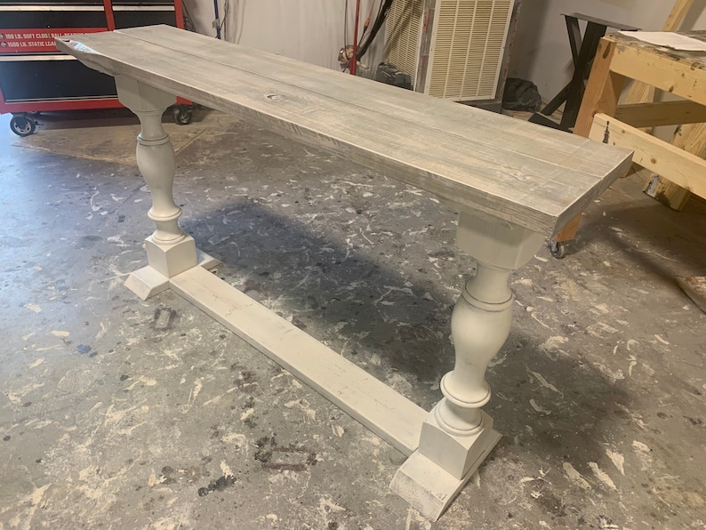 Rustic Farmhouse Entryway Table With Shelve and Turned Legs | Etsy